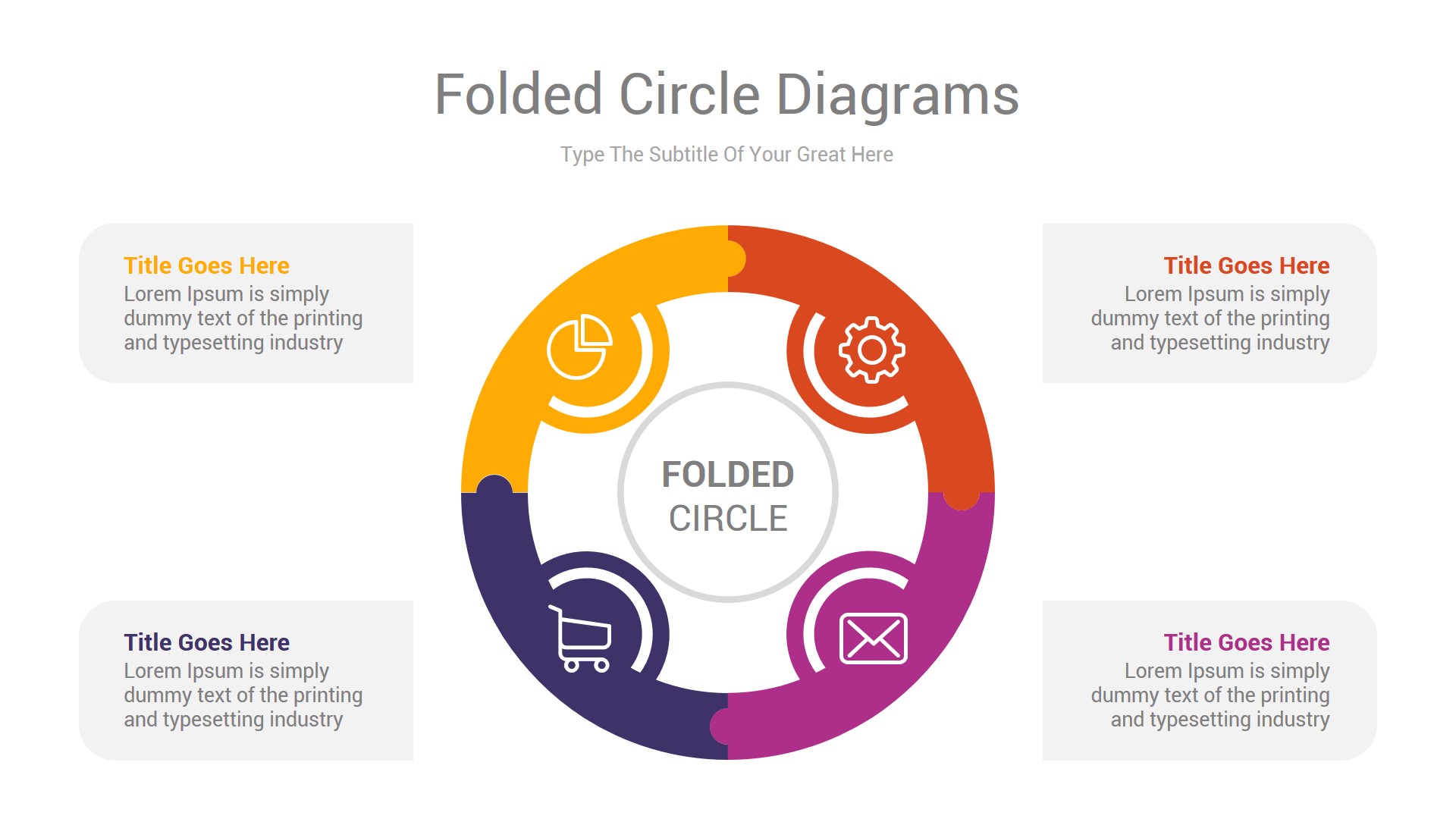 Folded Circle Diagrams PowerPoint & Illustrator Template, Presentation ...