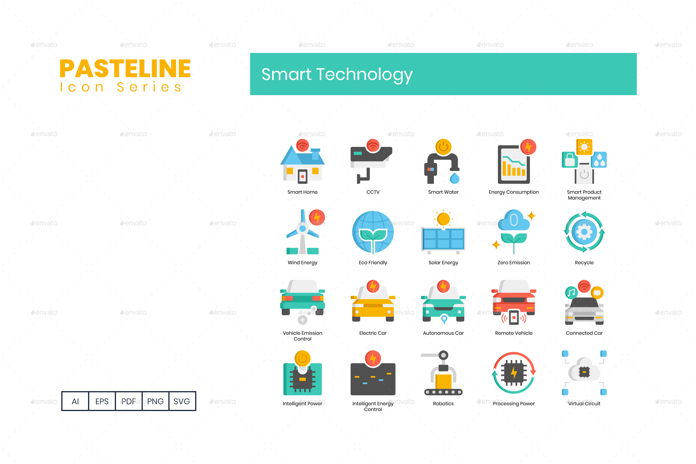 88 Smart Technology Icons, Icons | GraphicRiver