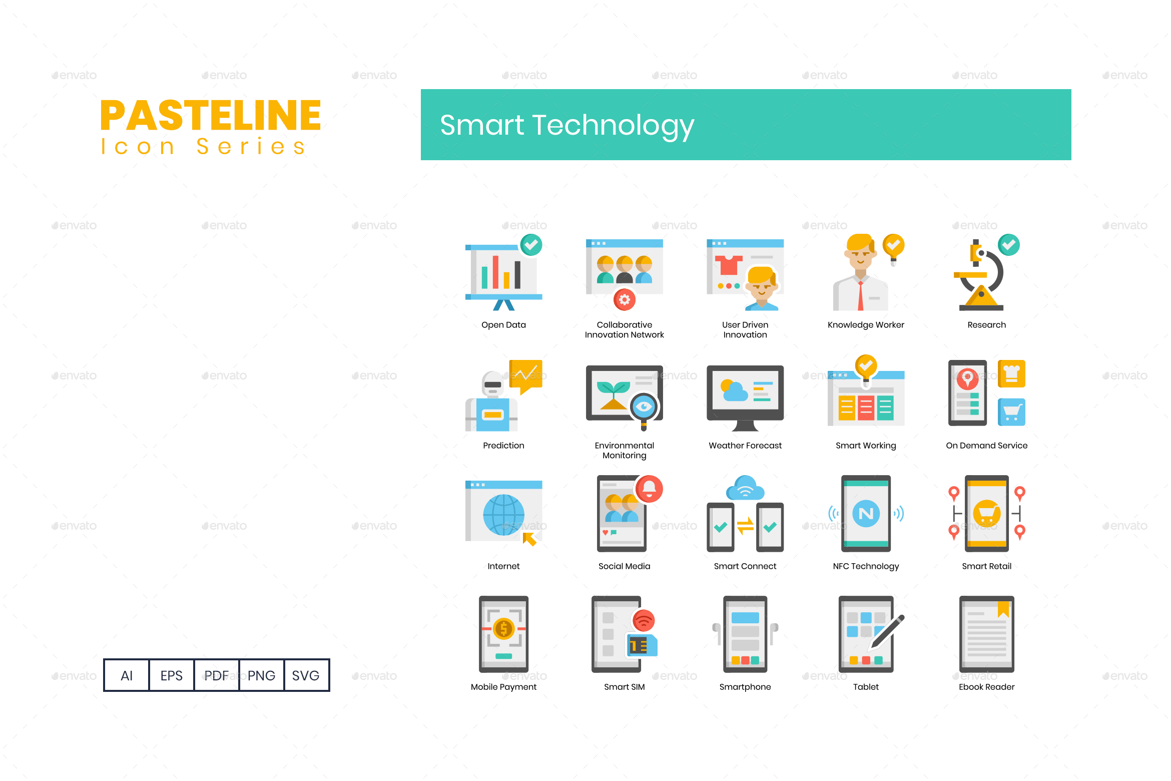88 Smart Technology Icons, Icons | GraphicRiver