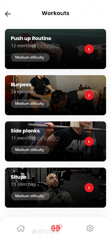 One UP Fitness & Workout App UI Kit, Web Elements | GraphicRiver