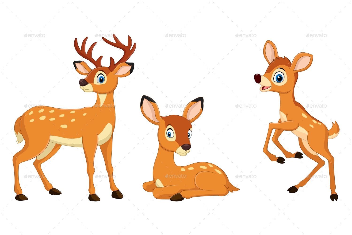 Cartoon Deers, Vectors | GraphicRiver