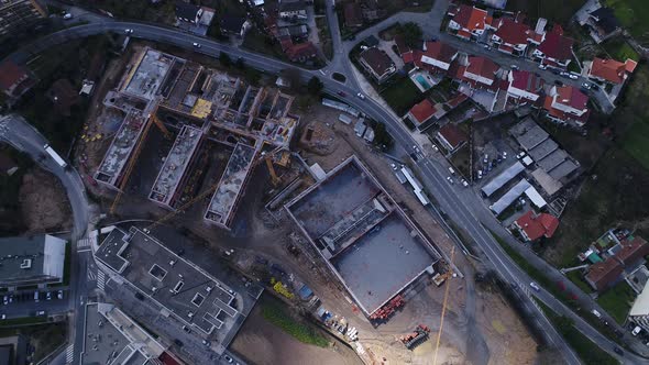 New School Building Construction Top View, Stock Footage | VideoHive