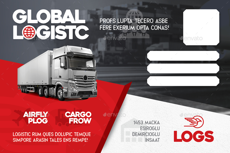 Logistics Postcard Templates, Print Templates | GraphicRiver
