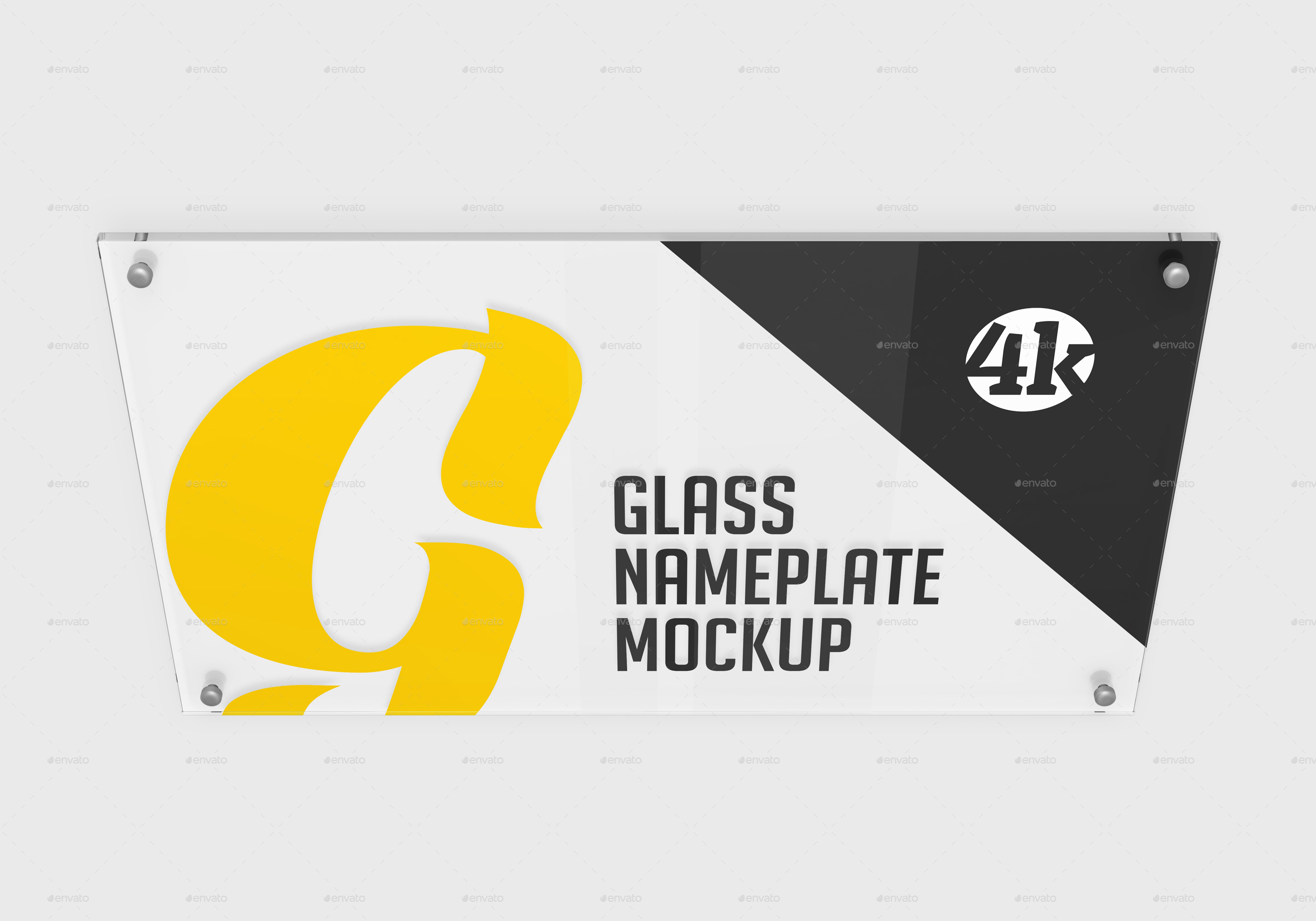Rectangular Glass Nameplate Mockup Set, Graphics | GraphicRiver