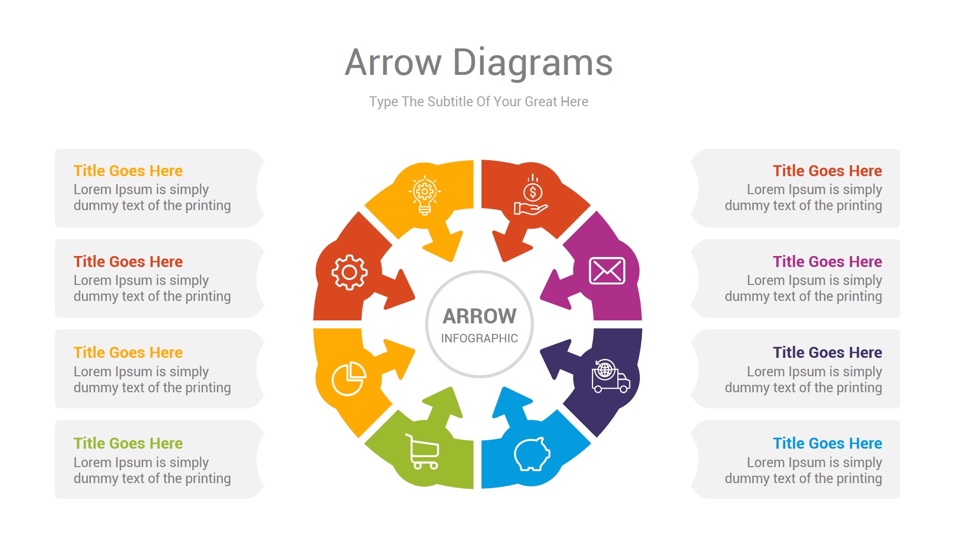Arrow Diagrams PowerPoint & Illustrator Template, Presentation Templates