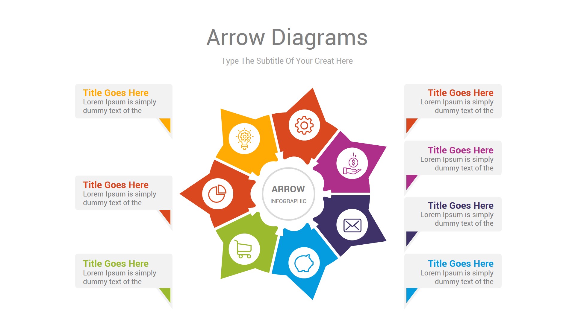 Arrow Diagrams PowerPoint & Illustrator Template, Presentation Templates