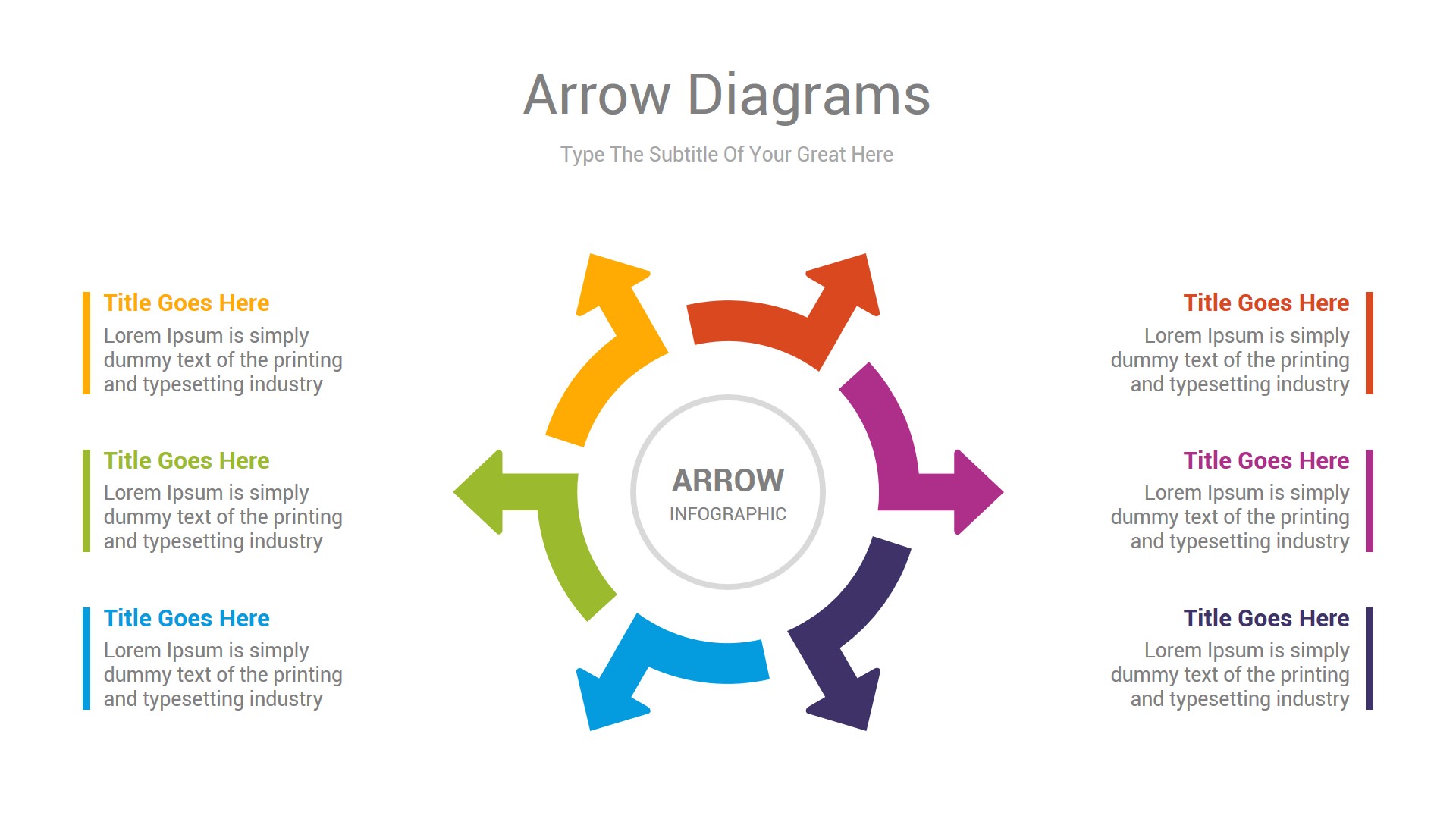 Arrow Diagrams PowerPoint & Illustrator Template, Presentation Templates