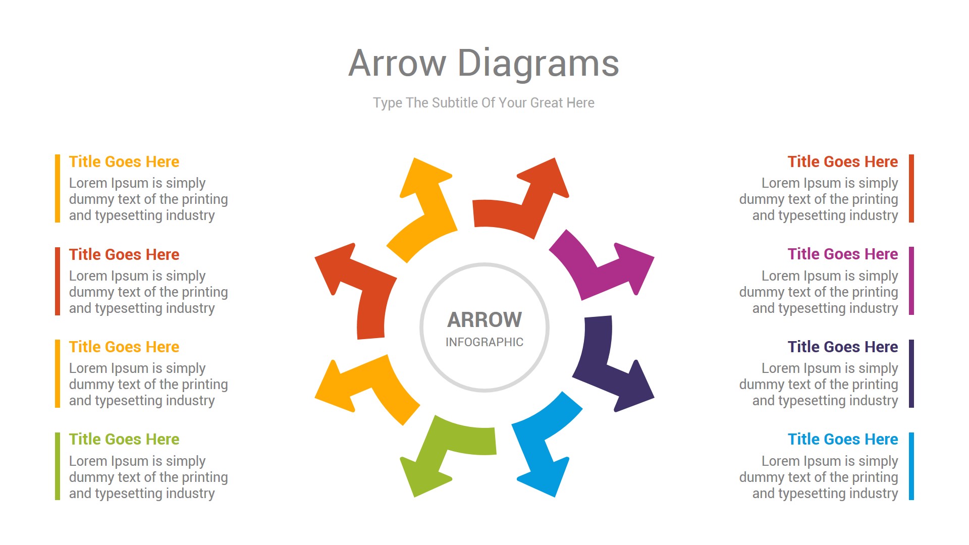 Arrow Diagrams PowerPoint & Illustrator Template, Presentation Templates