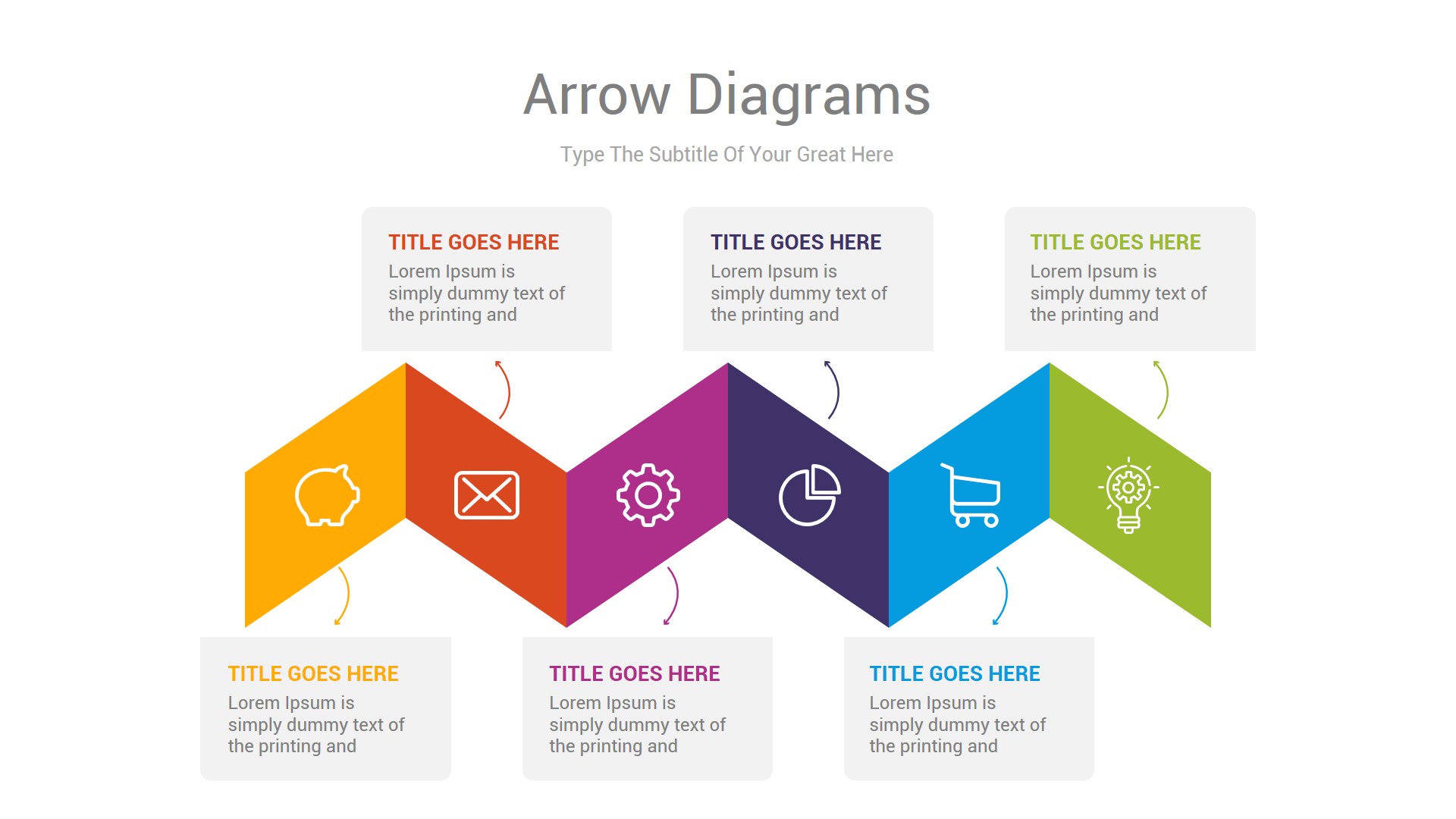 Arrow Diagrams PowerPoint & Illustrator Template, Presentation Templates