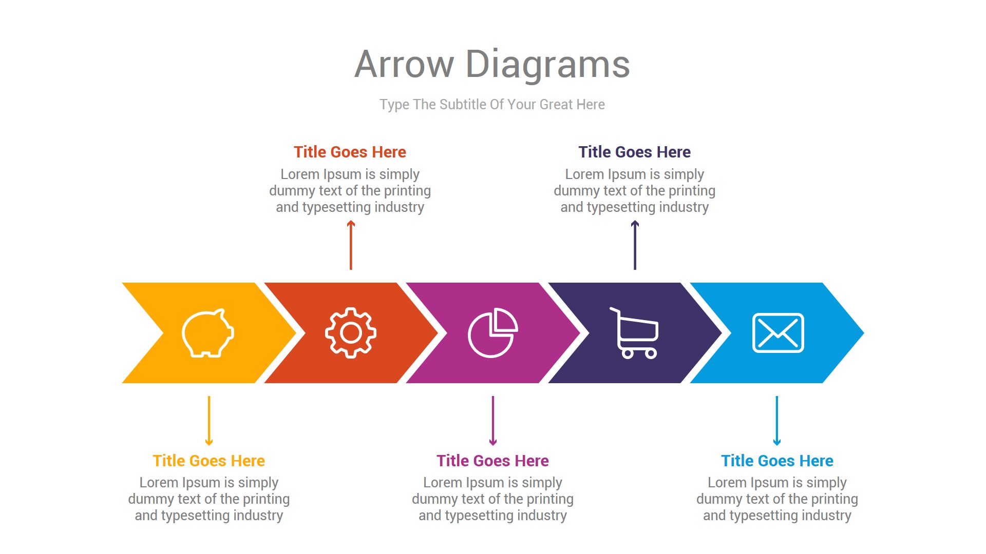Arrow Diagrams PowerPoint & Illustrator Template, Presentation Templates