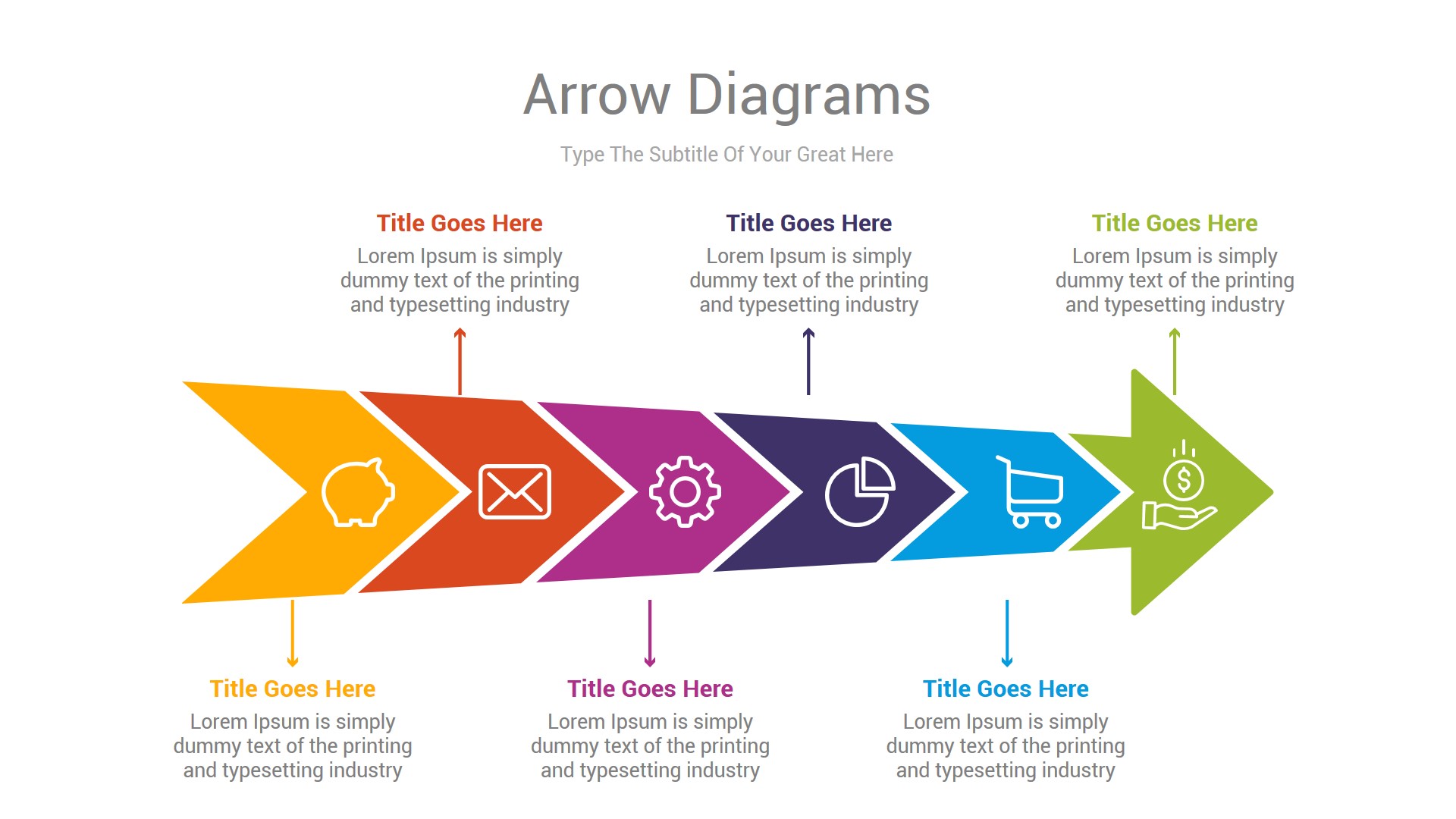 Arrow Diagrams PowerPoint & Illustrator Template, Presentation Templates