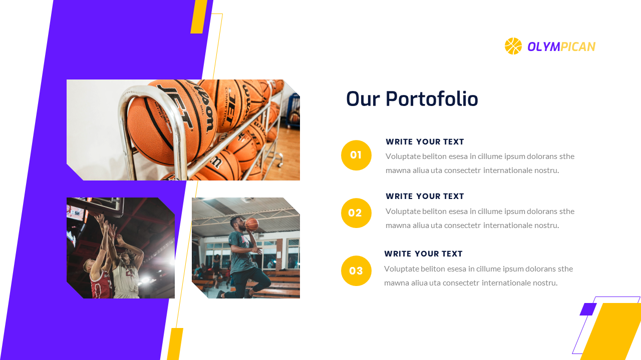 Olympican - Basketball Sport Powerpoint Template, Presentation Templates