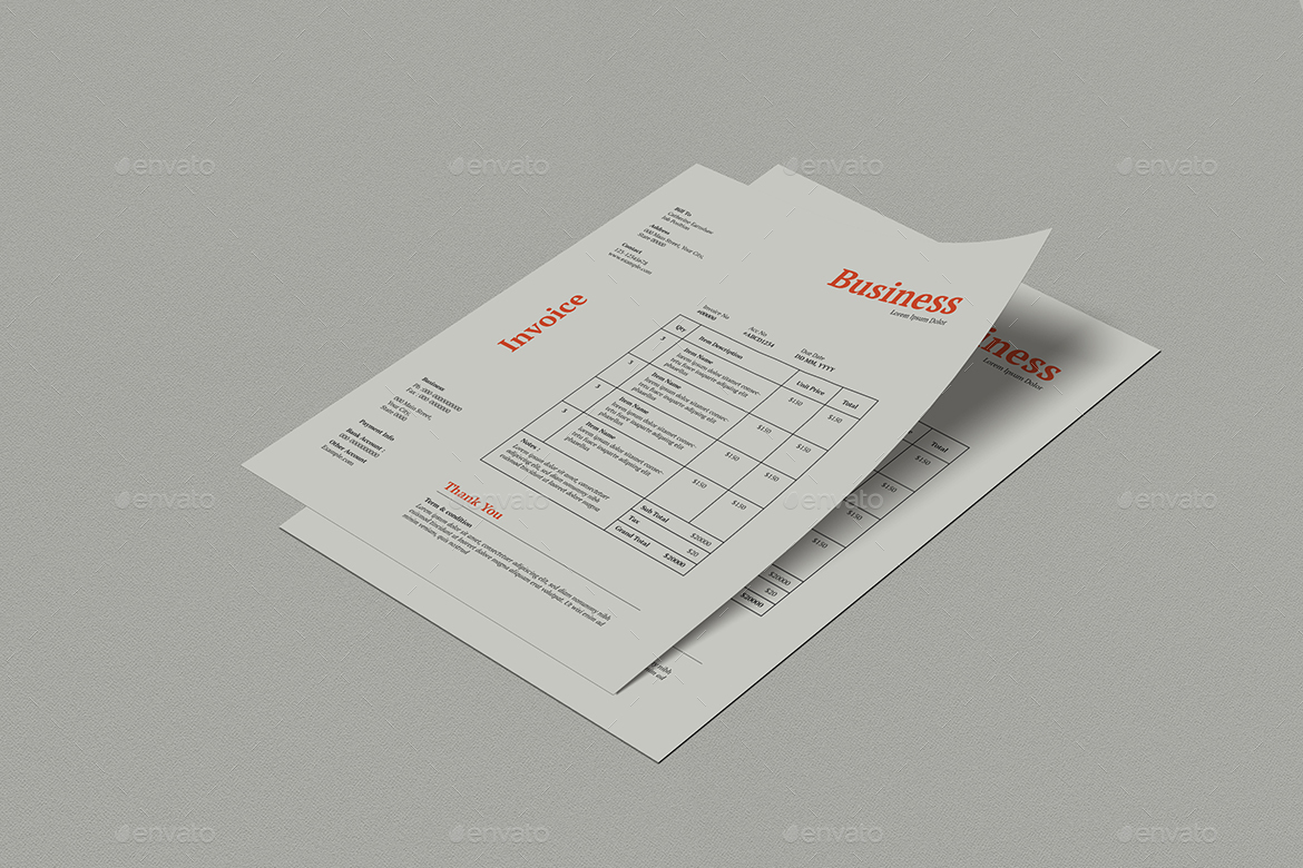 Simple Invoice Layout, Print Templates | GraphicRiver