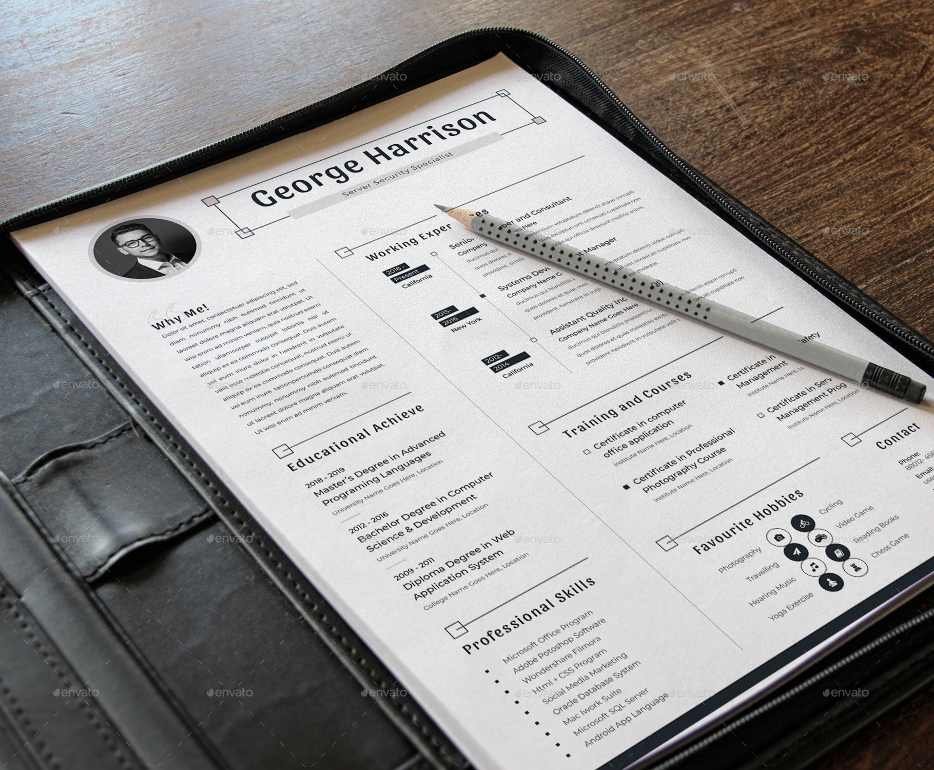 Professional Clean Resume Cv Template Word Apple Pages, Print Templates