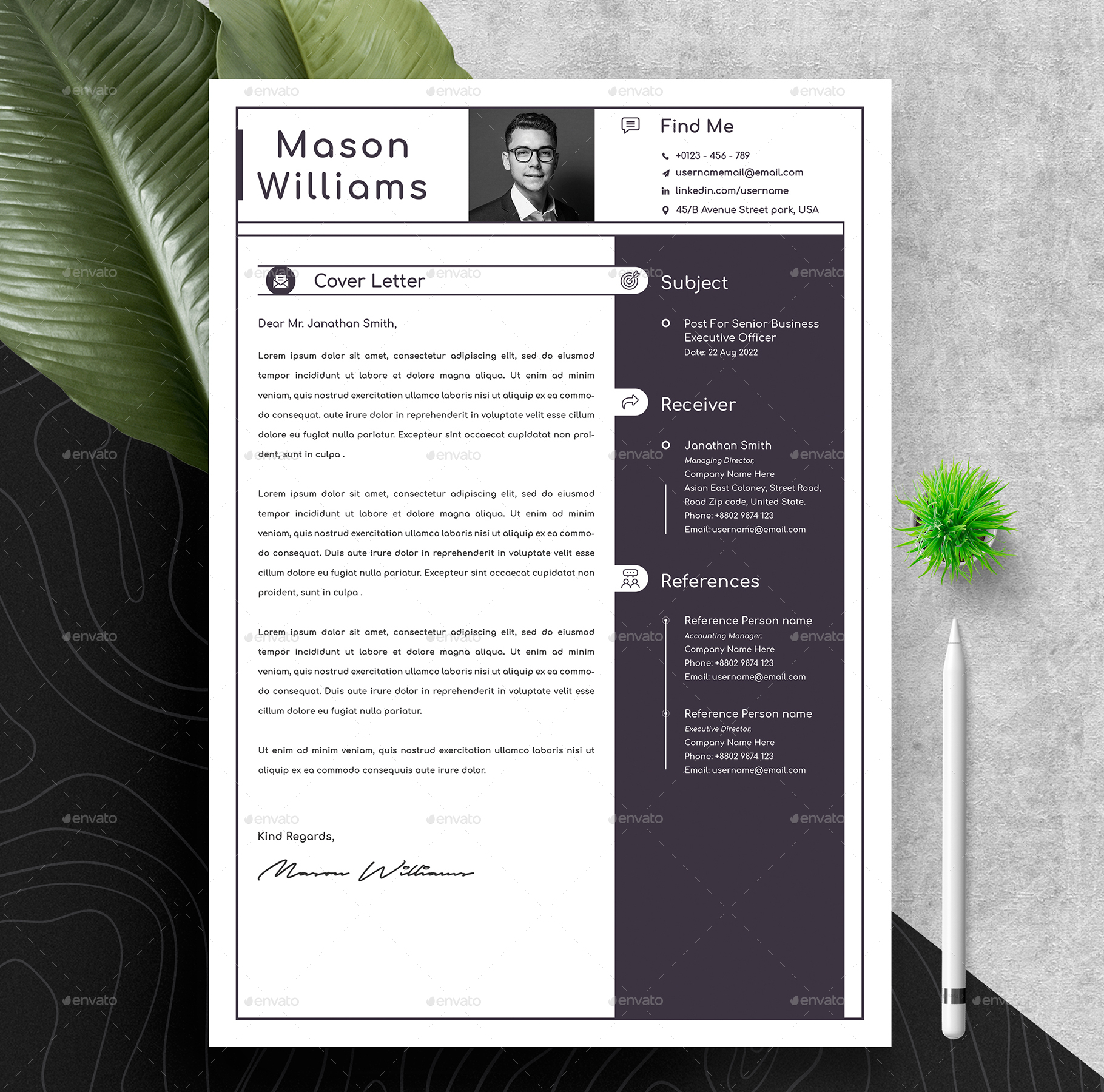 Professional Resume Cv Template Word Apple Pages, Print Templates ...