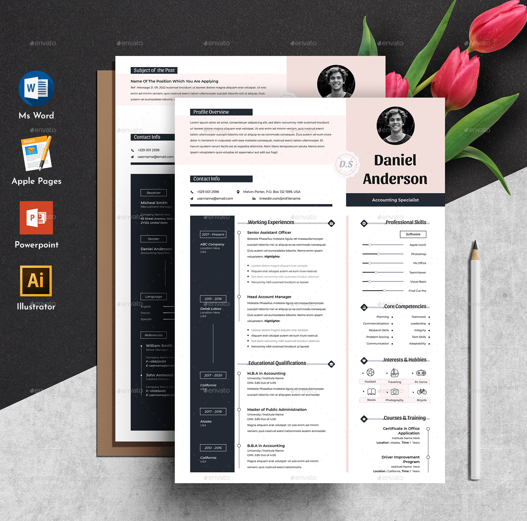 Clean Resume Cv Template Word Apple Pages, Print Templates | GraphicRiver