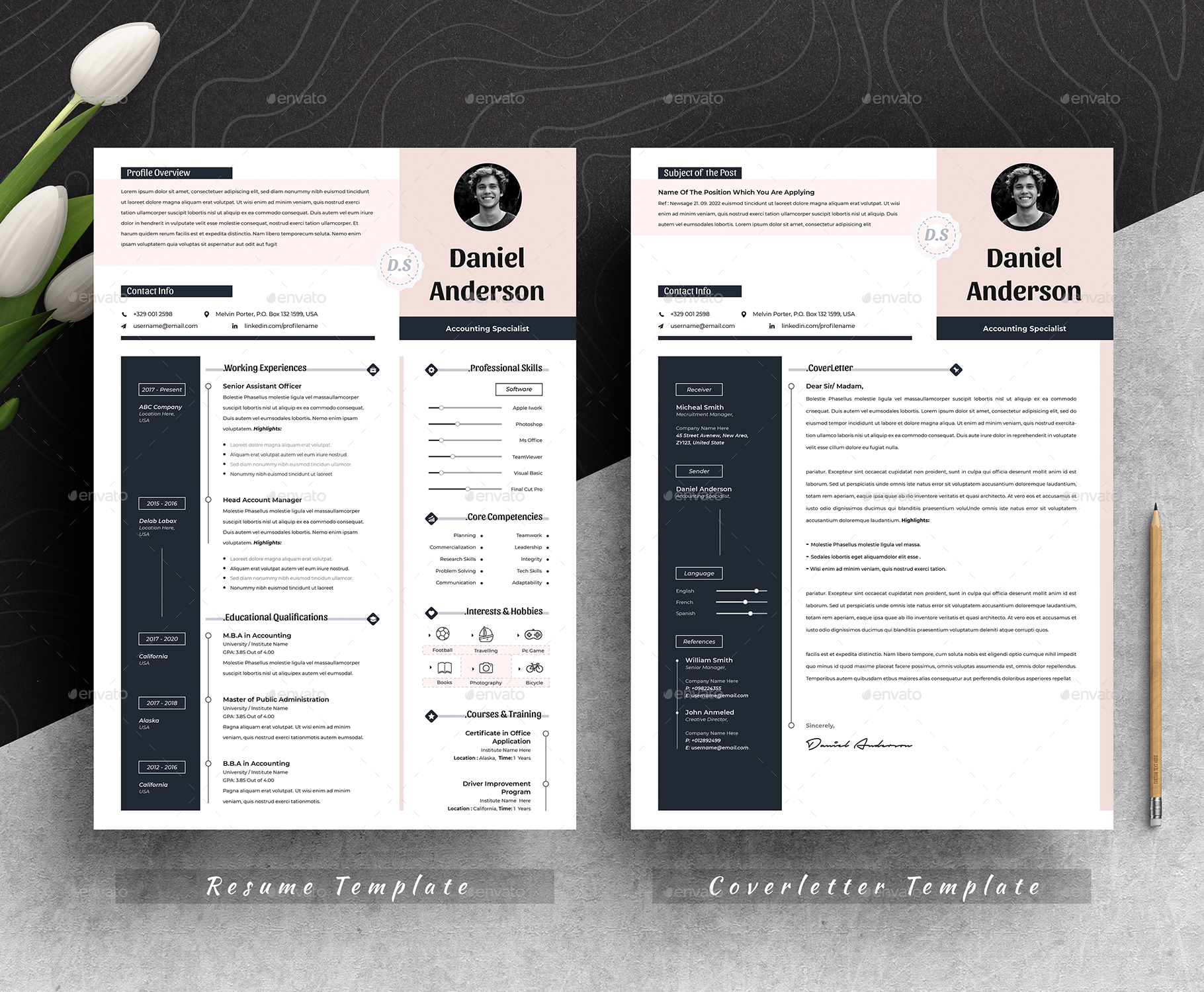 Clean Resume Cv Template Word Apple Pages, Print Templates | GraphicRiver