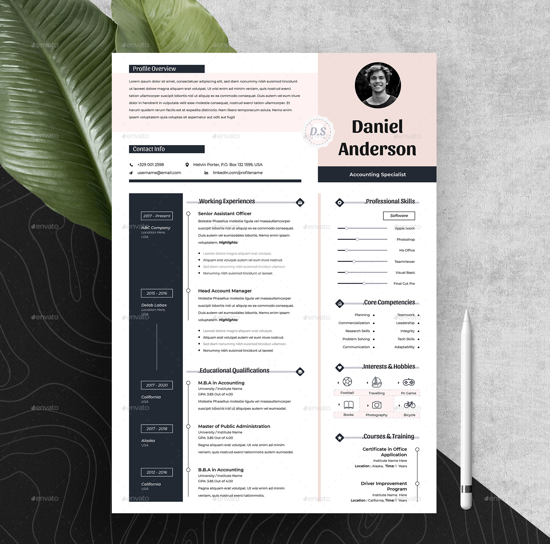Clean Resume Cv Template Word Apple Pages, Print Templates | GraphicRiver