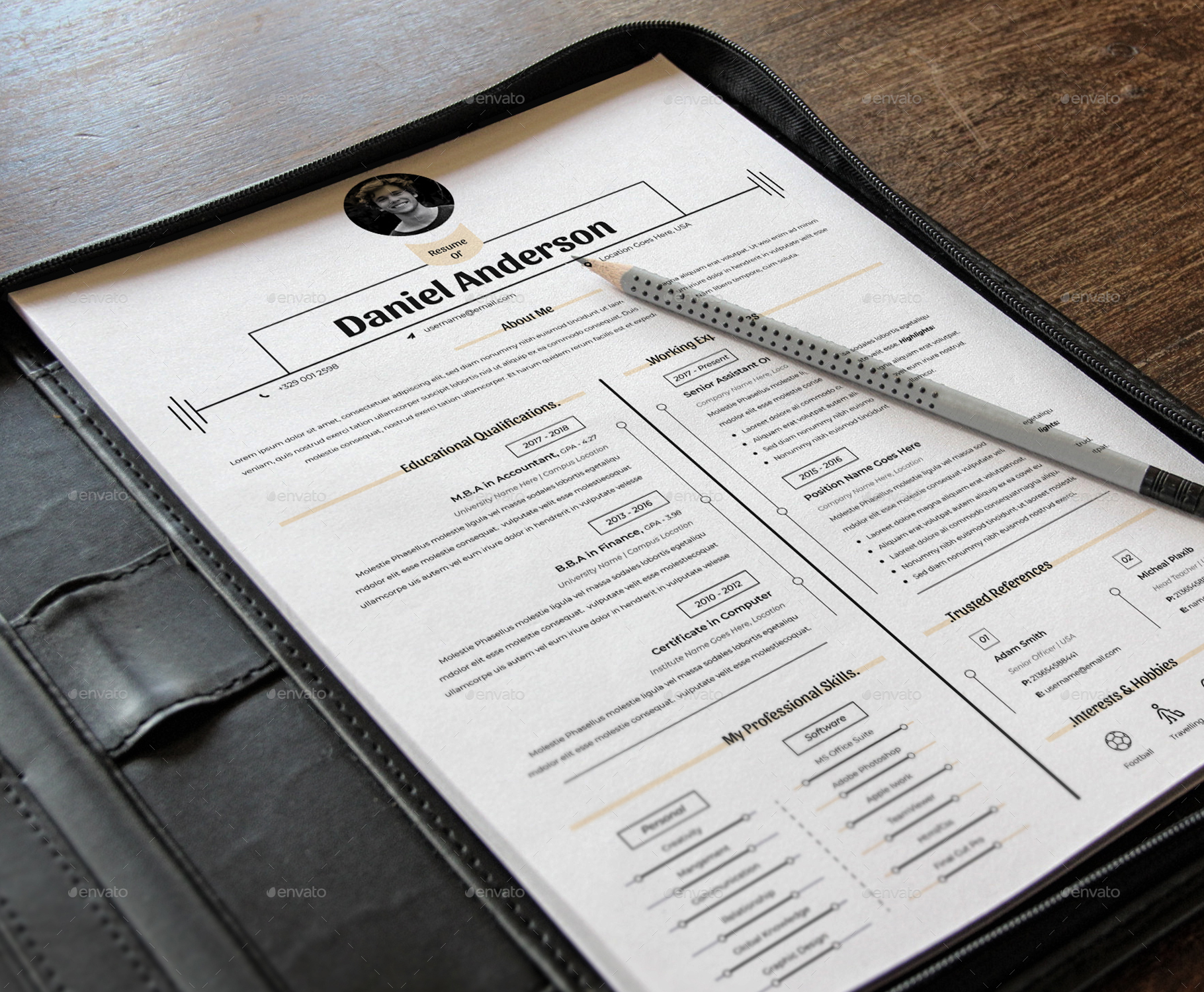 Clean Resume Cv Template Word Apple Pages, Print Templates | GraphicRiver