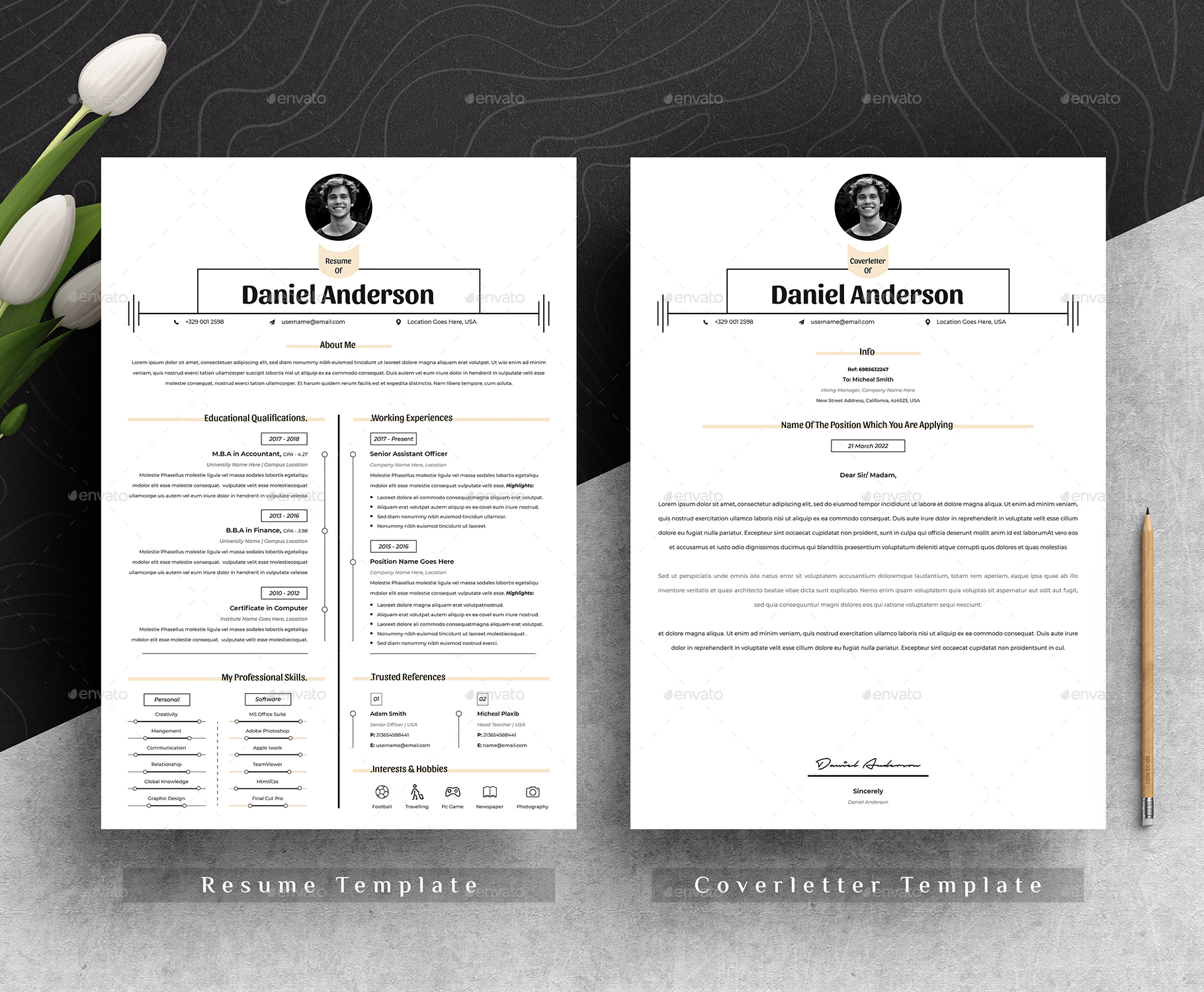 Clean Resume Cv Template Word Apple Pages, Print Templates | GraphicRiver