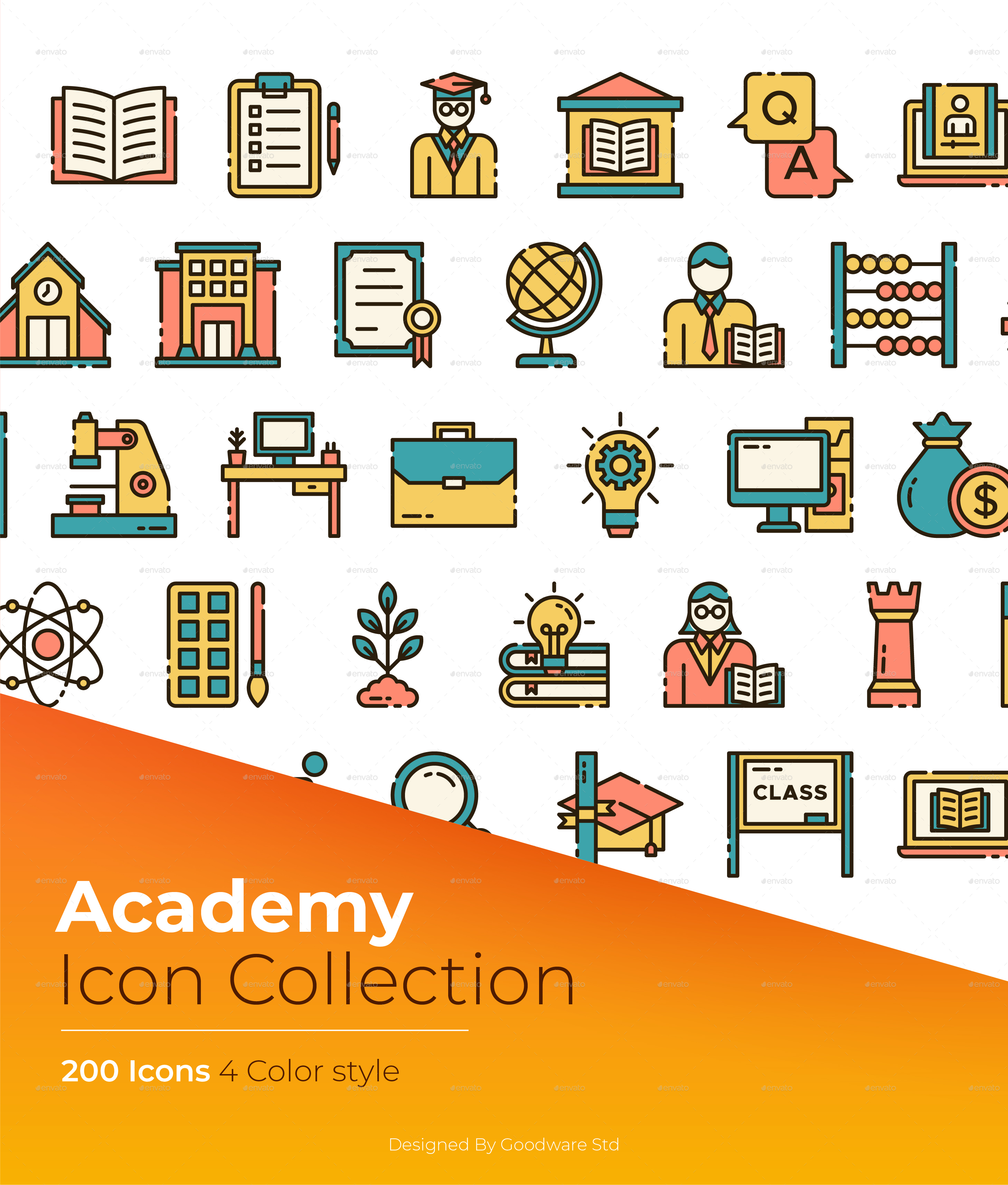 Academy Icon, Icons | GraphicRiver