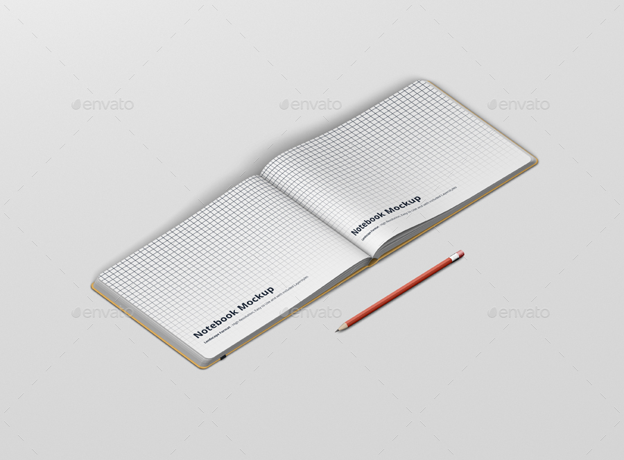 Notebook Mockup Landscape Format, Graphics | GraphicRiver