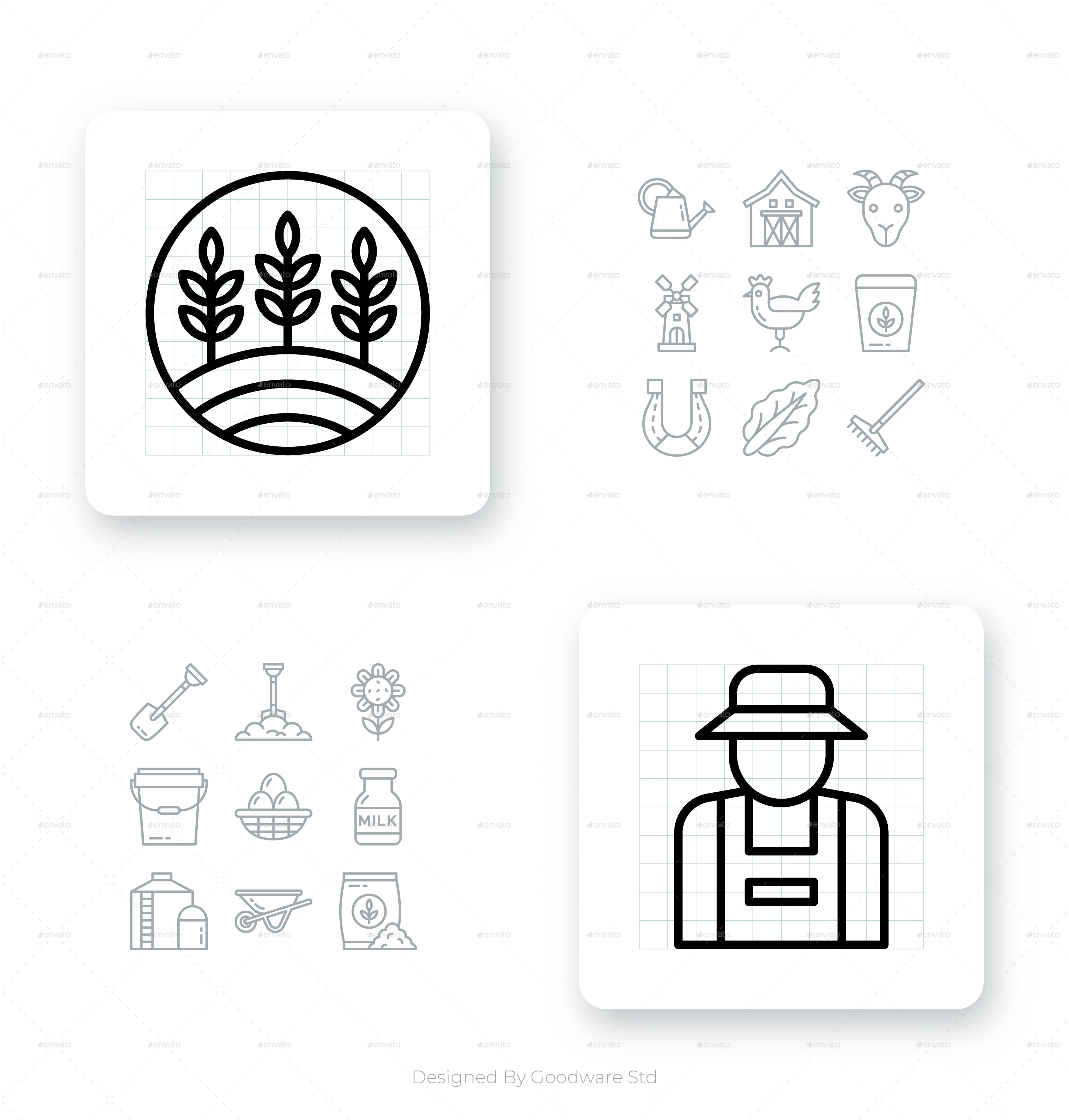 Farming Icon, Icons | GraphicRiver