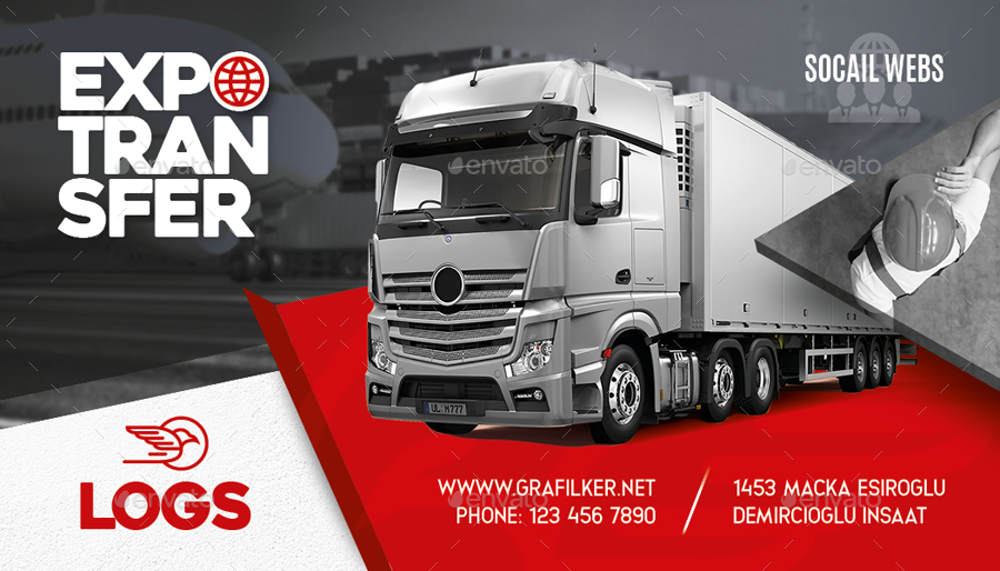 Logistics Business Card Templates, Print Templates | GraphicRiver