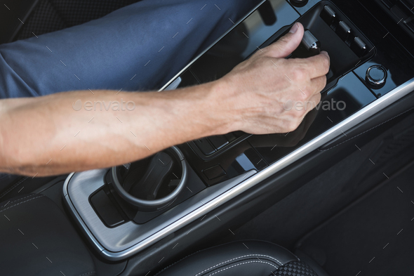 Modern Vehicle Electronic Automatic Transmission Shifter Stock Photo by ...