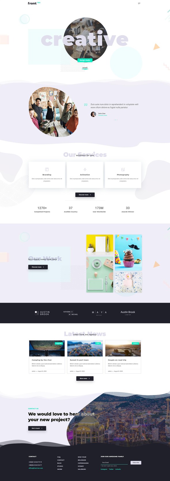 FrontTwo - Creative Studio Template Kit by IG_design | ThemeForest