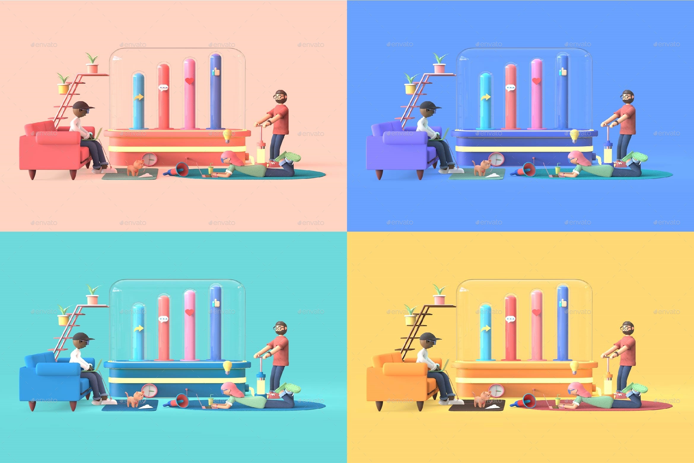 3D Digital Marketing Illustration, Graphics | GraphicRiver