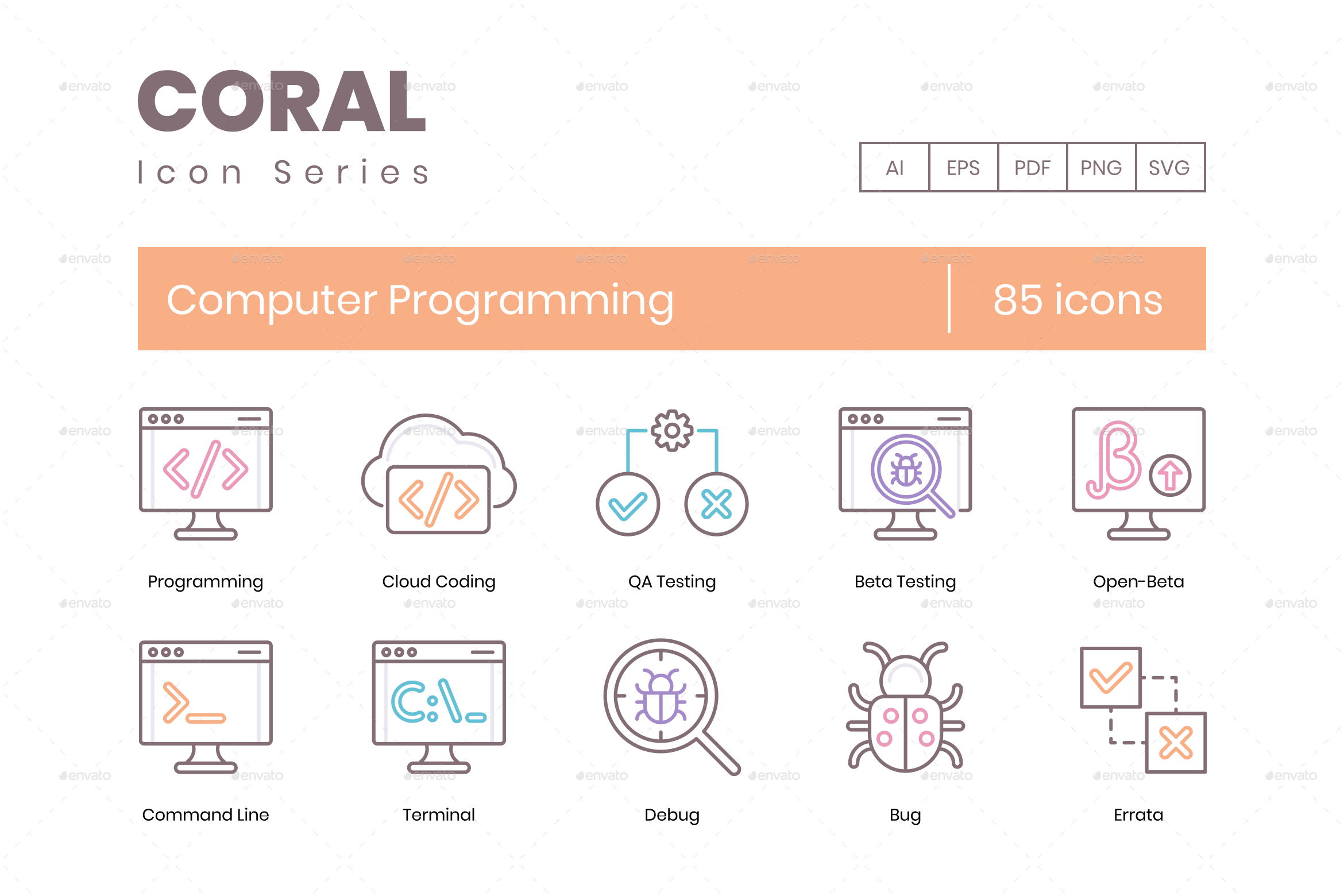 Computer Programming Icons, Icons | GraphicRiver