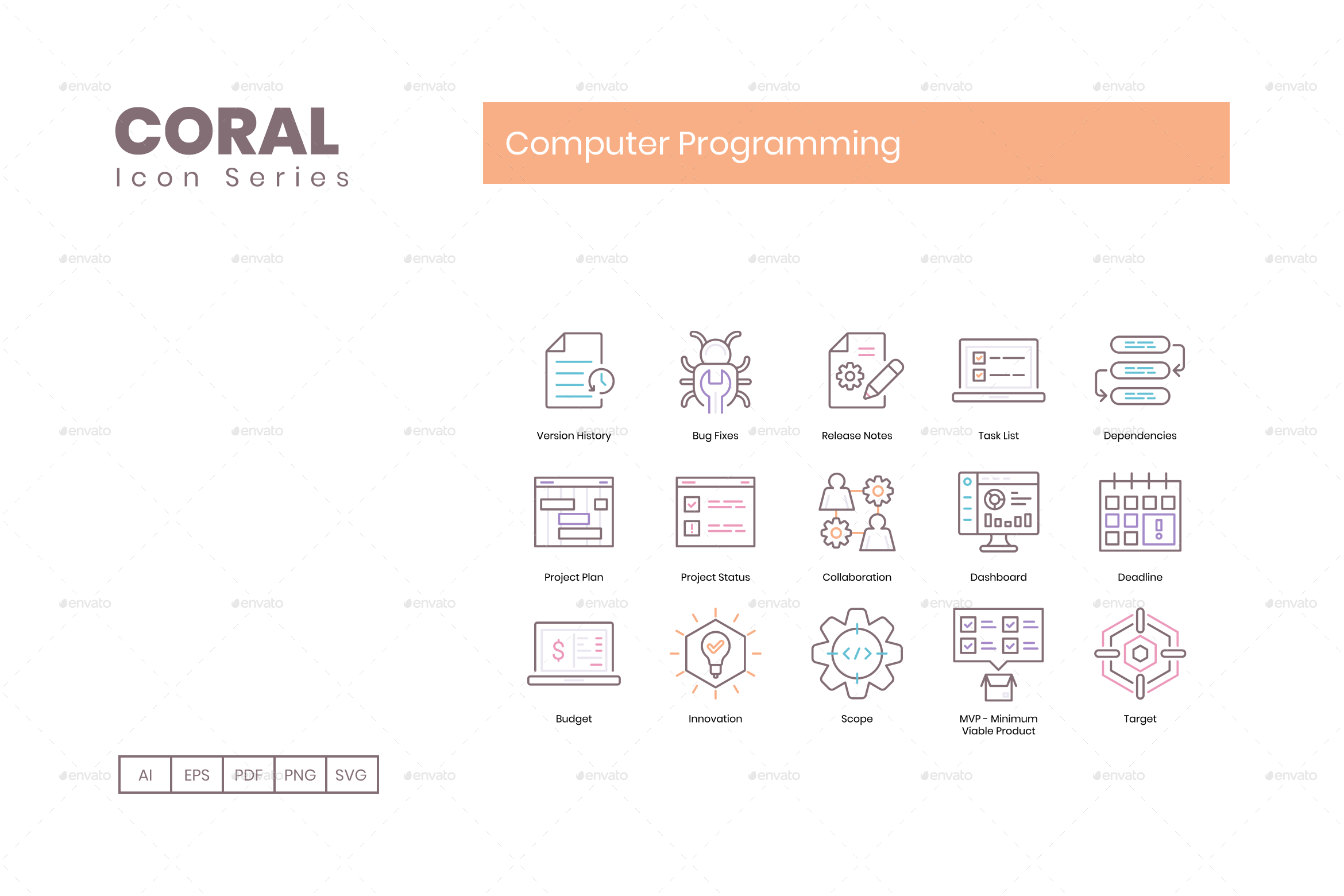 Computer Programming Icons, Icons | GraphicRiver