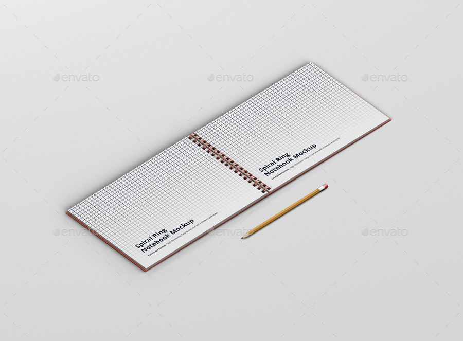 Spiral Ring Notebook Mockup Landscape Format, Graphics | GraphicRiver