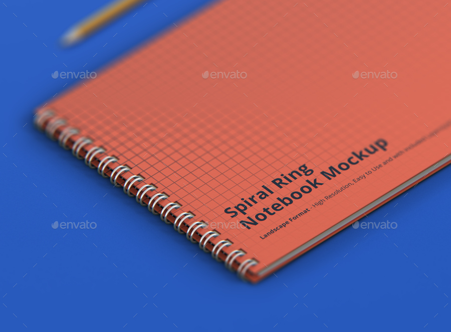 Spiral Ring Notebook Mockup Landscape Format, Graphics | GraphicRiver