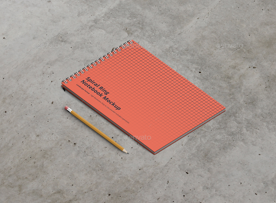 Spiral Ring Notebook Mockup Landscape Format, Graphics | GraphicRiver