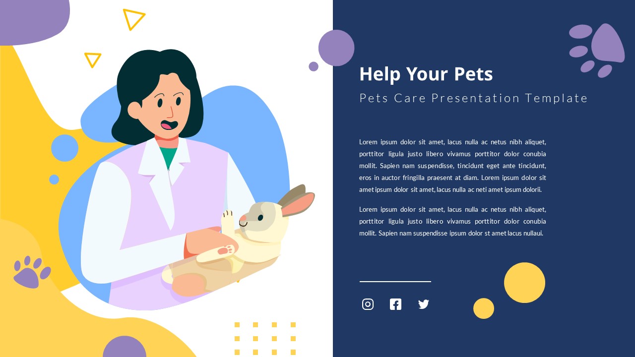 Adorable - Pets Care PowerPoint Template, Presentation Templates ...
