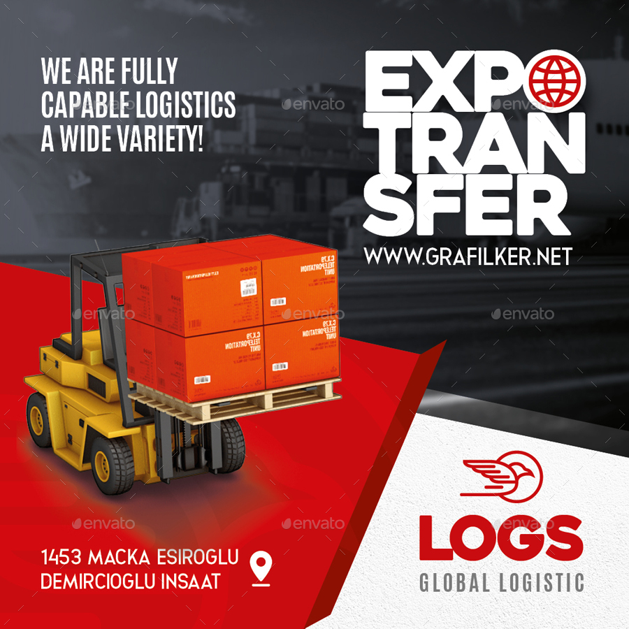 Logistics Social Media Templates, Web Elements | GraphicRiver