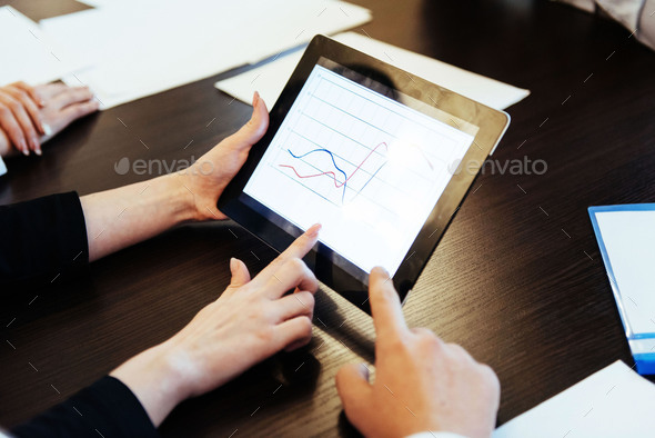 Using the computer digital students during the task Stock Photo by ...