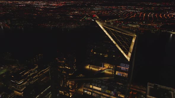 Aerial Ascending Footage of The Edge Outdoor Sky Deck, Stock Footage