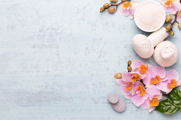 Orchid beauty flowers on vintage background. Spa background, spa ...