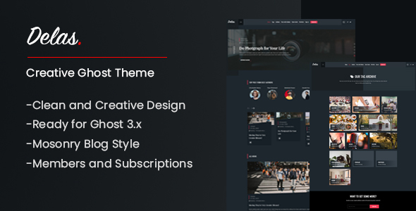 Delas - Creative Ghost Portfolio and Magazine Theme by electronthemes