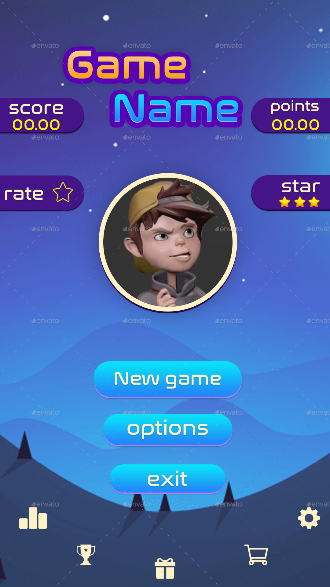 2d Flat GUI Kit, Game Assets | GraphicRiver