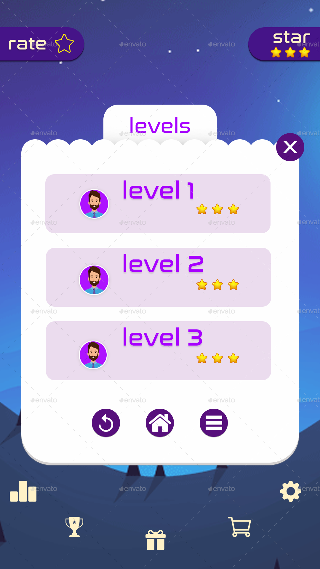 2d Flat GUI Kit, Game Assets | GraphicRiver