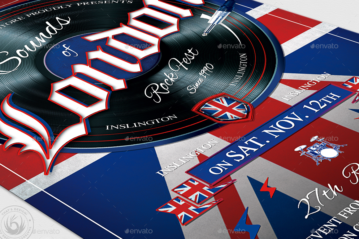 Sounds of London Flyer Template, Print Templates | GraphicRiver