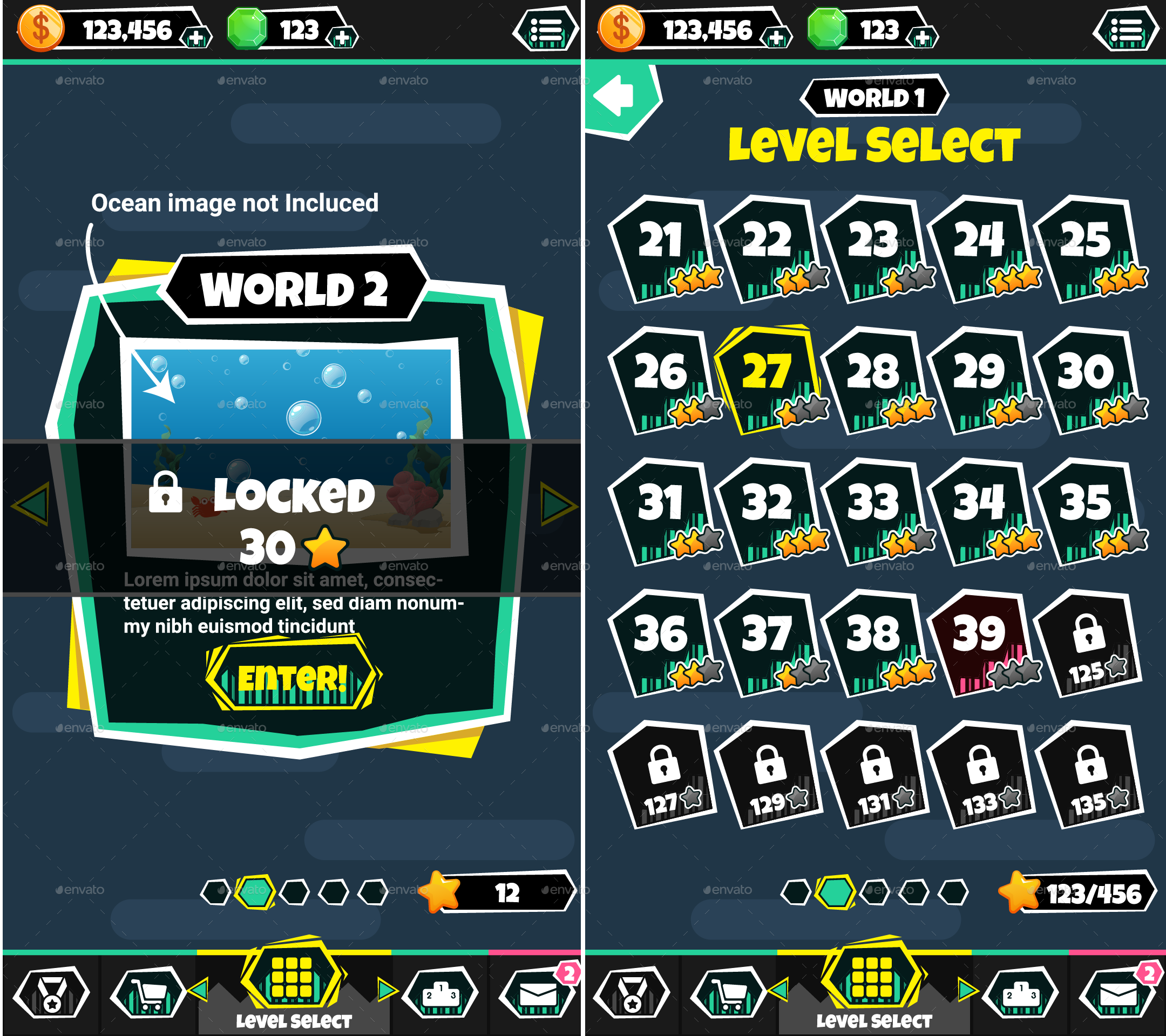 Black Theme GUI Pack 10, Game Assets | GraphicRiver