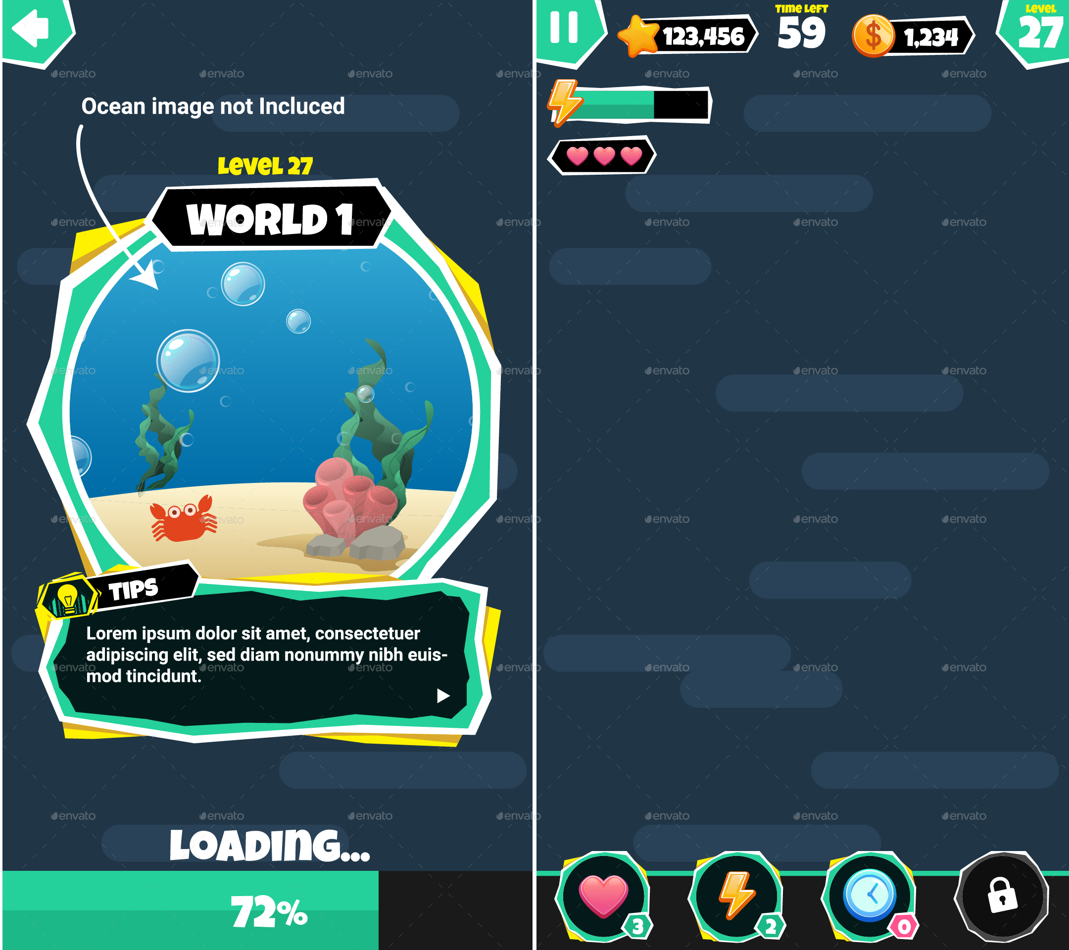 Black Theme GUI Pack 10, Game Assets | GraphicRiver