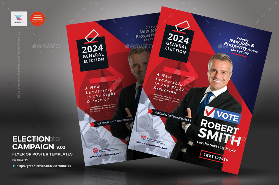Election Campaign Flyer or Poster Templates vol.02, Print Templates