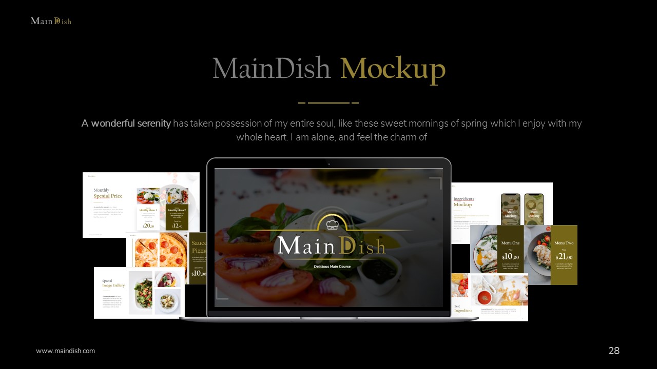 Main Dish Restaurant Keynote Presentation Template Fully Animated ...