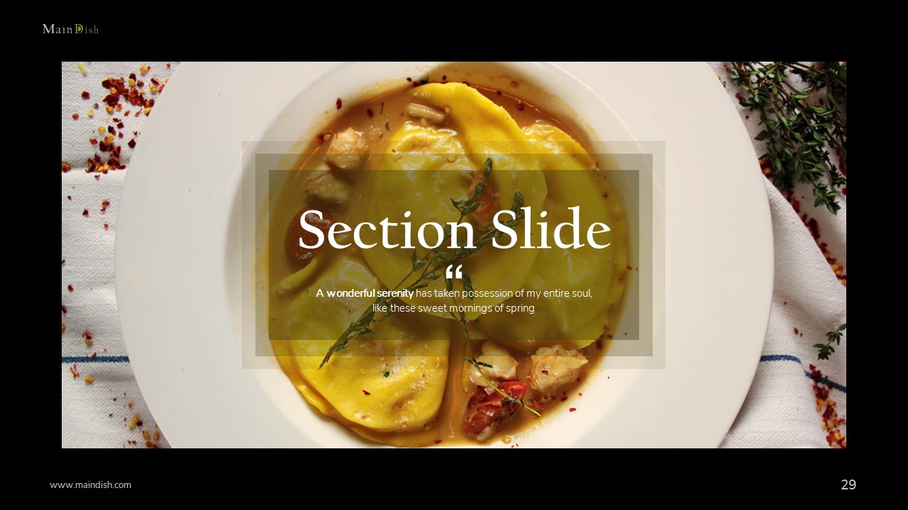 Main Dish Restaurant Keynote Presentation Template Fully Animated ...